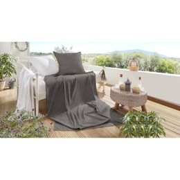 Primera Bettw&auml;sche &raquo;Summer-Set Stone-Washed, Kissenbezug + Tuch&laquo; 2 Stk. die perfekte L&ouml;sung f&uuml;r hei&szlig;e N&auml;chte grau Renforc&eacute;, Obermaterial: 100% Baumwolle B/L: 