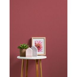 A.S. Cr&eacute;ation Vliestapete &raquo;Attractive&laquo; einfarbig uni unifarben glatt Uni Tapete einfarbig Tapeten Wohnzimmer Schlafzimmer K&uuml;che Flur Design rot Vinyl, Vlies B/L: 