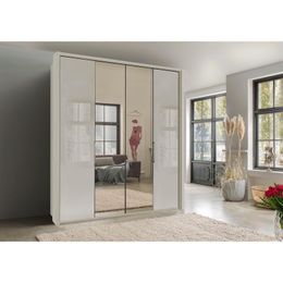 Wiemann Kleiderschrank &raquo;Kansas&laquo; mit Spiegel und Glas beige B/H/T: 200cm, T&uuml;ren: 2 Stk.