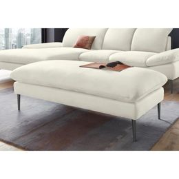 W.Schillig Hocker &raquo;enjoy&MORE&laquo; F&uuml;&szlig;e schwarz pulverbeschichtet, Breite 151 cm wei&szlig; Chenille-Flachgewebe R66 (85% Polyester, 15% Nylon);Longlife Xtra-
