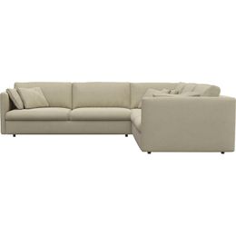 FLEXLUX Ecksofa &raquo;Lovane, elegant und zeitlos, bequem, L-Form&laquo; Weich & anschmiegsam, gro&szlig;e Sitztiefe auf Kaltschaum, Dekokissen inkl. beige 100% 