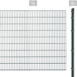 Arvotec Doppelstabmattenzaun &raquo;EXCLUSIVE 183 zum Einbetonieren&laquo; Zaunh&ouml;he 183 cm, Zaunl&auml;nge 2 - 60 m grau Kunststoff, Stahl H/L: 183cm x 2m, Pfosten: 2 Stk.