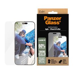 PanzerGlass Displayschutzglas &raquo;Classic Fit Screen Protection&laquo; f&uuml;r Apple iPhone 16 Pro Max Displayschutzfolie, Schutzfolie, Bildschirmschutz, kratz- & 