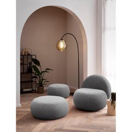 Home Affaire Polsterhocker &raquo;Mithras I Lieferzeit nur 2 Wochen, passend zum Sessel Mithras II&laquo; Boucl&eacute; oder Fellimitat, Durchmesser 65 oder 85 cm grau 
