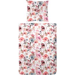 Primera Bettw&auml;sche &raquo; Mako-Satin-Bettw&auml;sche Viola&laquo; 2 Stk. mit einem kr&auml;ftigen Blumenmuster rosa Mako-Satin, Obermaterial: 100% Baumwolle B/L: 135cm x 200cm, 1 