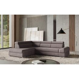 Sit & More sit&more Ecksofa &raquo;Broadway L-Form&laquo; mit verstellbaren Kopfteilen, wahlweise mit Schlaffunktion grau 90% Polyester, 10% Polyamid B/H/T: 270cm x 79cm x 