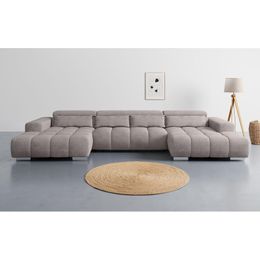 COTTA Wohnlandschaft &raquo;Orion U-Form, B: 400 cm&laquo; Kopfteilverstellung & 4 Kissen, optional elektr. Sitztiefenverstellung 100% POLYESTER (PES) B/H/T: 
