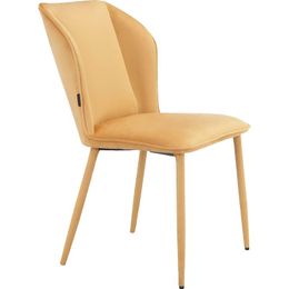 OTTO home Esszimmerstuhl &raquo;Koa&laquo; () 2 Stk.in Velourstoff, mit Sitz und R&uuml;cken gepolstert, Sitzh&ouml;he 49 cm gelb Stoff B/H/T: 47cm x 87cm x 61cm, 2 Stk., 