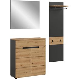Home Affaire Garderoben-Set &raquo;REHAT, TOPSELLER!, 3-teilig, Breite 140 cm, individuell erweiterbar&laquo; Set, bestehend aus: Kommode, Spiegel und 