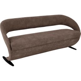 K+w Komfort & Wohnen K+W Komfort & Wohnen Essbank &raquo;Wave, Polsterbank&laquo; in geschwungener Optik mit Metallkufe in schwarz Struktur braun 785: Microfaser, 100% Polyester B/H/T