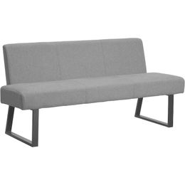 OTTO home Polsterbank &raquo;Gladio,&laquo; Esszimmerbank, Sitzbank, Bank, mit Taschenfederkern, schwarzes Metallgestell, Breite 148 cm grau Metall, Stoff B/H/T: 
