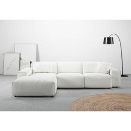Home Affaire Ecksofa &raquo;Glimminge auch in Breitcord, Feincord, Boucl&eacute; + Easy care-Bezug&laquo; L-Form, Breite 294, Zierkissen wei&szlig; 100% Polyester B/H/T: 294cm