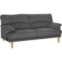 Trendmanufaktur 3-Sitzer &raquo;Cecilia, Sofa in italienischem Design&laquo; mit tollem Sitzkomfort, extrabequeme Armlehnen, Holzf&uuml;&szlig;e grau B/H/T: 200cm x 87cm x 