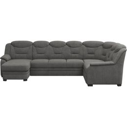 COTTA Wohnlandschaft &raquo;Marcus U-Form&laquo; wahlweise mit Schlaffunktion & Stauraum grau 100% Polyester B/H/T: 330cm x 99cm x 211cm, Struktur soft, Recamiere