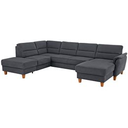 Home Affaire Wohnlandschaft &raquo;Palmera U-Form, B: 308 cm, gro&szlig;e Stoff + Leder Auswahl&laquo; optional Schlaffunktion & Bettkasten, Federkern, XXL-
