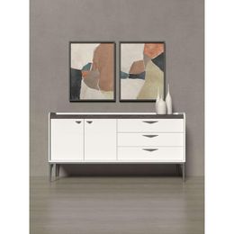 OTTO home Kommode &raquo;Soffy Kombikommode, Sideboard, Schubladenkommode&laquo; UV lackiert, Soft Close Funktion, Metallgestell in Anthrazit Dekor wei&szlig; 