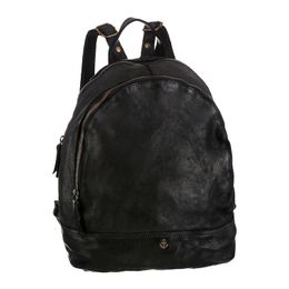 Harbour 2nd Damen Harbour 2nd Cityrucksack &raquo;Meghan&laquo; aus Leder mit typischen Marken-Anker-Label und Schmuckanh&auml;nger grau B/H/T: 27cm x 30cm x 13cm
