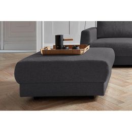 OTTO home Hocker &raquo;Hobro&laquo; in 3 Bezugsstoffen und vielen Farben grau Luxus-Microfaser Lederoptik (100% Polyester);Struktur grob (100% Polyester);
