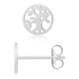 Firetti Damen Paar Ohrstecker &raquo;Schmuck Geschenk Silber 925 Ohrschmuck Lebensbaum&laquo; silber 7mm, Silber 925 (Sterlingsilber)