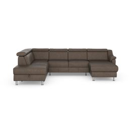 Sit & More sit&more Wohnlandschaft &raquo;Freetown U-Form&laquo; Kopfteilverstellung und Federkern, wahlweise mit Schlaffunktion grau B/H/T: 315cm x 84cm x 216cm, Luxus-