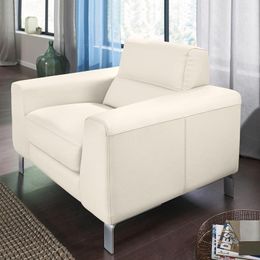 Calia italia Sessel &raquo;Simon Loungesessel, Designsessel, sehr bequem&laquo; in zwei Lederqualit&auml;ten beige Leder SORRENTO, pigmentiertes Glattleder;Leder BULL,