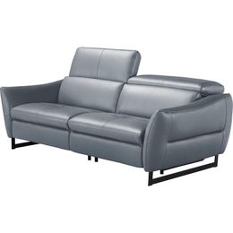 Egoitaliano 2,5-Sitzer &raquo;Dafne, elegantes Designsofa mit hohem Sitzkomfort&laquo; wahlw. mit elektrischer Relaxfunktion, Kopfteile manuell verstellbar blau Leder &raquo;BULL&laquo; 