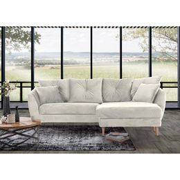GUTMANN FACTORY Ecksofa beige 100% Polyester B/H/T: 210cm x 70cm x 156cm, Samtoptik