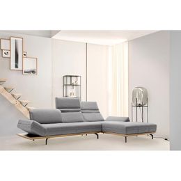 Creation BY ROLF BENZ Ecksofa &raquo;CR.420, Designecksofa, L-Form&laquo; in 2 Qualit&auml;ten, Holzrahmen in Eiche Natur oder Nu&szlig;baum, Breite 293 cm grau B/H/T: 293cm