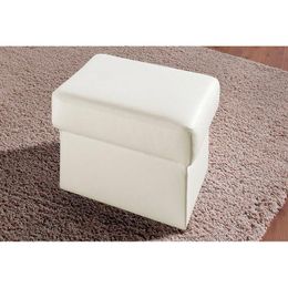 Sit & More sit&more Hocker &raquo;Bellevue&laquo; wei&szlig; Luxus-Microfaser ALTARA NUBUCK (100% Polyester);SOFTLUX-Kunstleder;NaturLEDER (echtes Rindsleder) B/H/T: 58cm x 45cm x