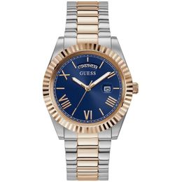 Guess Herren Quarzuhr &raquo;CONNOISSEUR&laquo; Armbanduhr, Herrenuhr, Datum, Wochentag, Edelstahlarmband silber Einheitsgr&ouml;&szlig;e