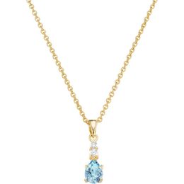 Firetti Damen Kette mit Anh&auml;nger &raquo;Schmuck Geschenk Silber 925 Halsschmuck Halskette Tropfen&laquo; mit Blautopas, Zirkonia (synth.) blau Silber 925 (