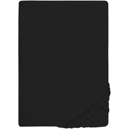 Biberna Spannbettlaken &raquo;Samy&laquo; hochwertiges Jersey-Elasthan f&uuml;r Topper geeignet schwarz Jersey-Elasthan, Obermaterial: 95% Baumwolle, 5% Elasthan 1 Stk., 