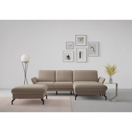 Sit & More sit&more Ecksofa &raquo;Fashion L-Form&laquo; wahlweise mit Kopfteilverstellung und Vorziehsitz, motorisch grau B/H/T: 253cm x 84cm x 165cm, Soft clean, Recamiere
