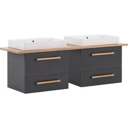 Schildmeyer Waschtisch &raquo;Duo, Waschtisch, Made in Germany, B: 165 cm&laquo; Solide Verarbeitung - Dieses Produkt ist in Deutschland gefertigt grau B/H/T: 165,2cm x 