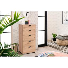 Home Affaire Kommode &raquo;Duero Schubkastenkommode&laquo; mit 5 Schubk&auml;sten, Breite ca. 45 cm, H&ouml;he 95 cm braun Holzwerkstoff B/H/T: 45cm x 95cm x 40cm, 5 Stk.