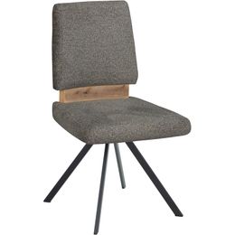 massivline&more Esszimmerstuhl &raquo;Br&uuml;gge 300&laquo; () 1 Stk. braun Holzwerkstoff, Metall, Stoff B/H/T: 48cm x 92cm x 59,5cm, 1 Stk., Microfaser Struktur (100