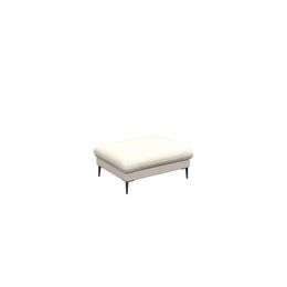 FLEXLUX Pouf &raquo;Salino, Fu&szlig;hocker, Sitzhocker, Polsterhocker,&laquo; Kaltschaum & Stahl-Wellen, F&uuml;sse Schwarz wei&szlig; 100% Echtleder B/H/T: 97cm x 43cm x 76cm, 