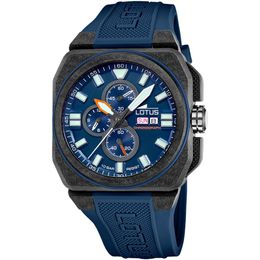 Lotus Herren Chronograph Quarzuhr, Armbanduhr, Herrenuhr, Kautschukband, Datum, Stoppfunktion blau Einheitsgr&ouml;&szlig;e