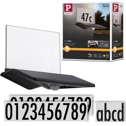 Paulmann LED Au&szlig;en-Wandleuchte &raquo;Yoko&laquo; LED-Board 1 Stk. Warmwei&szlig; LED-Board, Solar Hausnummernleuchte, mit Bewegungsmelder grau 3, H: 18cm, 1 Stk.