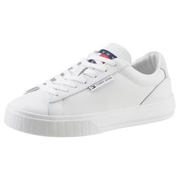 Tommy Jeans Damen Plateausneaker &raquo;TJW CUPSOLE SNEAKER ESS&laquo; mit Logoaufn&auml;her an der Zunge, Freizeitschuh, Halbschuh, Schn&uuml;rschuh beige 35