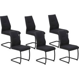 Hela Freischwinger &raquo;Ariana, Esszimmerstuhl&laquo; (Set) 6 Stk.Zertifizierter "Waterfree" Stoff - sehr Robust, 140 kg belastbar schwarz 100% Polyester B/H/T: