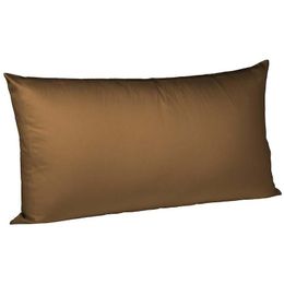 Fleuresse Kissenbezug &raquo;Colours Mako Satin, 100% Baumwolle, mit Rei&szlig;verschluss&laquo; Mako Satin, gl&auml;nzend, glatt, Premium Qualit&auml;t braun Mako-Satin, Mako-