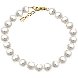 Firetti Damen Armband &raquo;Schmuck Geschenk Gold 375 Armschmuck Armkette&laquo; mit S&uuml;&szlig;wasserzuchtperle gold 21cm, Gelbgold 375 Perlen