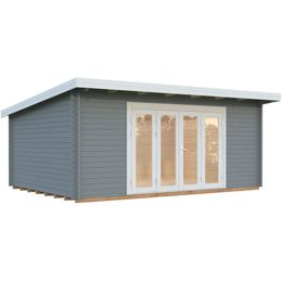 Palmako Gartenhaus &raquo;Lea Bifold&laquo; verschiedene Farben grau Massivholz Fu&szlig;boden im Gartenhaus, ohne Dacheindeckung
