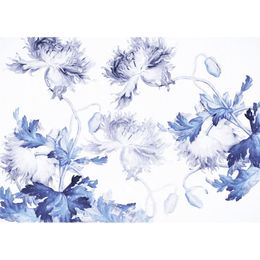 Komar Vliestapete &raquo;Digitaldruck Vlies - Blue Silhouettes - Gr&ouml;&szlig;e 350 x 250 cm&laquo; bedruckt glatt Wohnzimmer, Schlafzimmer bunt Vlies B/L: 350m x 250m, Rollen: 