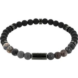 JOOP! Herren JOOP! Armband &raquo;2038991&laquo; mit Achat, Hypersthen schwarz 19cm, Edelstahl