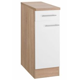 Optifit Unterschrank &raquo;Kalmar&laquo;, Breite 30 cm wei&szlig; Eiche-hell s&auml;gerau, B/H/T: 30cm x 85cm x 60cm, Schubladen: 1 Stk. T&uuml;ren: 1 Stk.