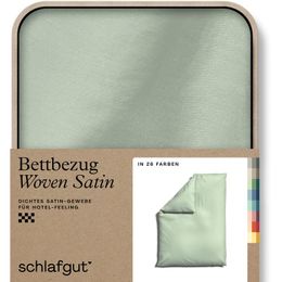 Schlafgut Bettbezug &raquo;Woven Satin&laquo; besonders dicht gewebt, Mix & Match: passender Kissenbezug erh&auml;ltlich gr&uuml;n Mako-Satin, Obermaterial: 100% Baumwolle B/L: 155cm