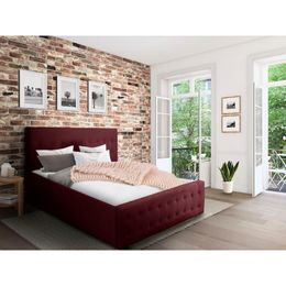 Home Affaire Polsterbett &raquo;Vaine&laquo; in 5 Breiten, auch in L&auml;nge 220 cm, incl. Roll-Lattenrost rot Samtoptik (100% Polyester) Liegefl&auml;che L&auml;nge B: 200cm x