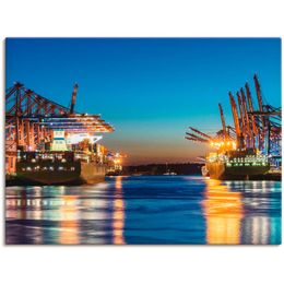 Artland Wandbild &raquo;Hamburg Hafen am Abend 2&laquo; Deutschland 1 Stk. tlg. als Leinwandbild, Poster in verschied. Gr&ouml;&szlig;en bunt Leinwand B/H/T: 120cm x 90cm, 